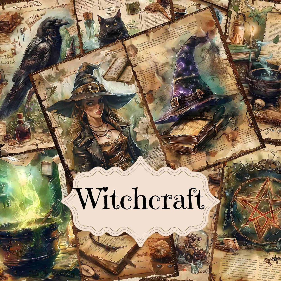 Witchkraft Junk Journal Kit Vintage Potions Scrapbook Paper Witch Junk ...
