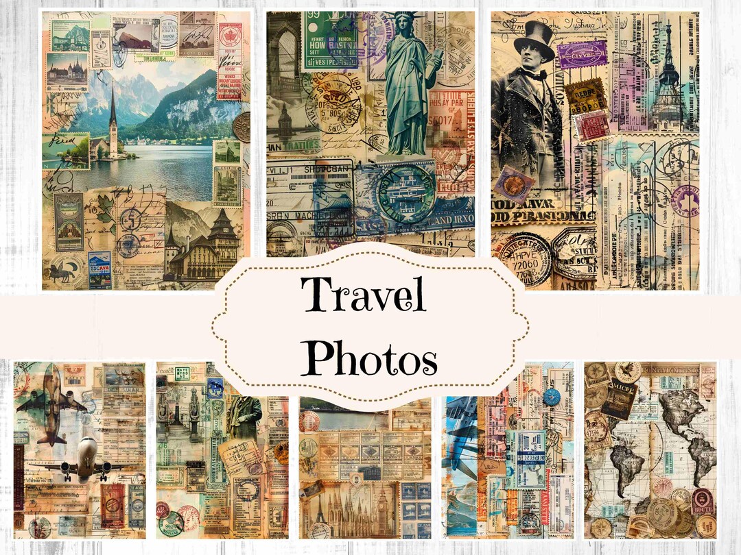 Vintage Travel Ephemera: Postage Stamps, Maps (digital Paper) - Etsy