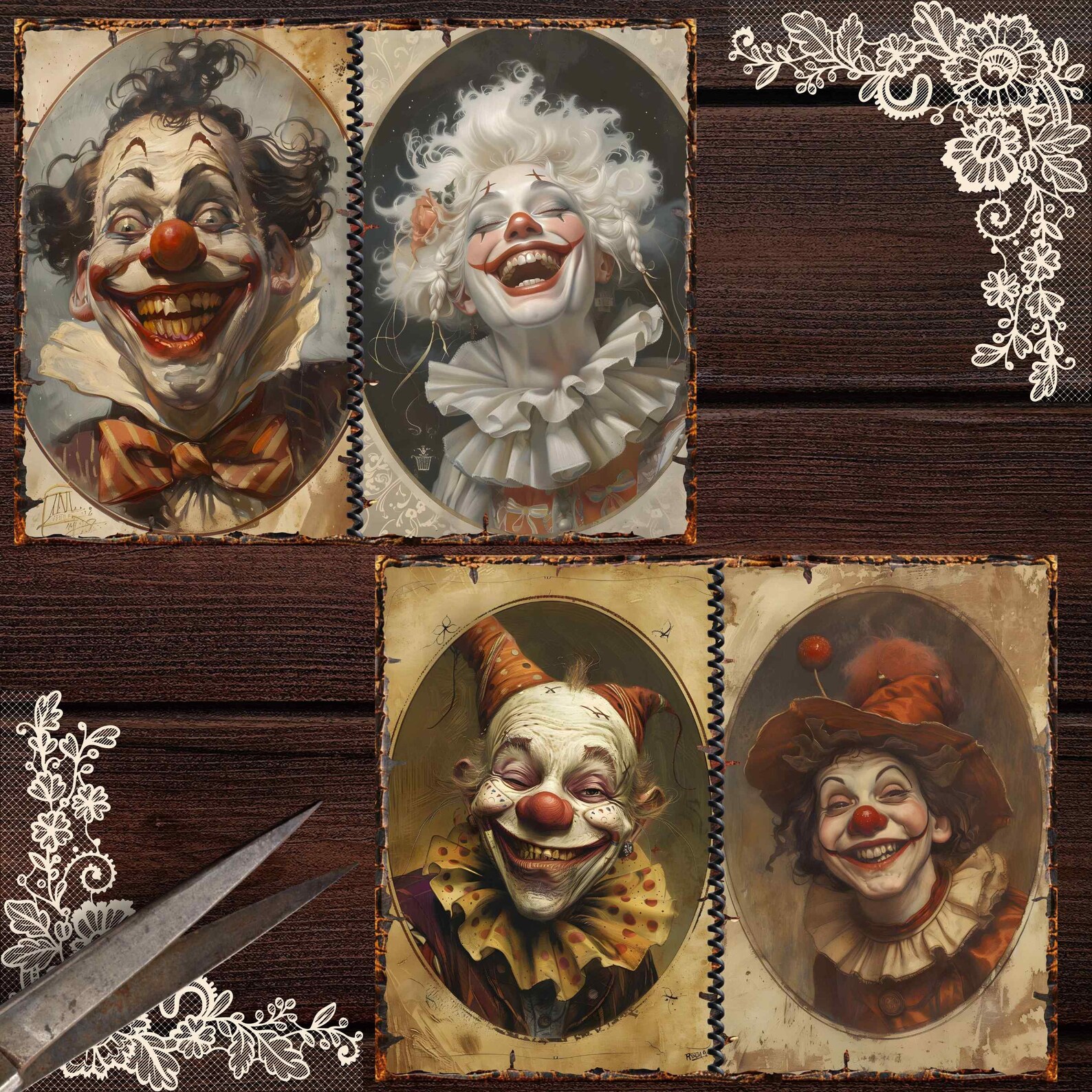 Vintage Clown Junk Journal Kit: Circus Scrapbook Paper (digital ...