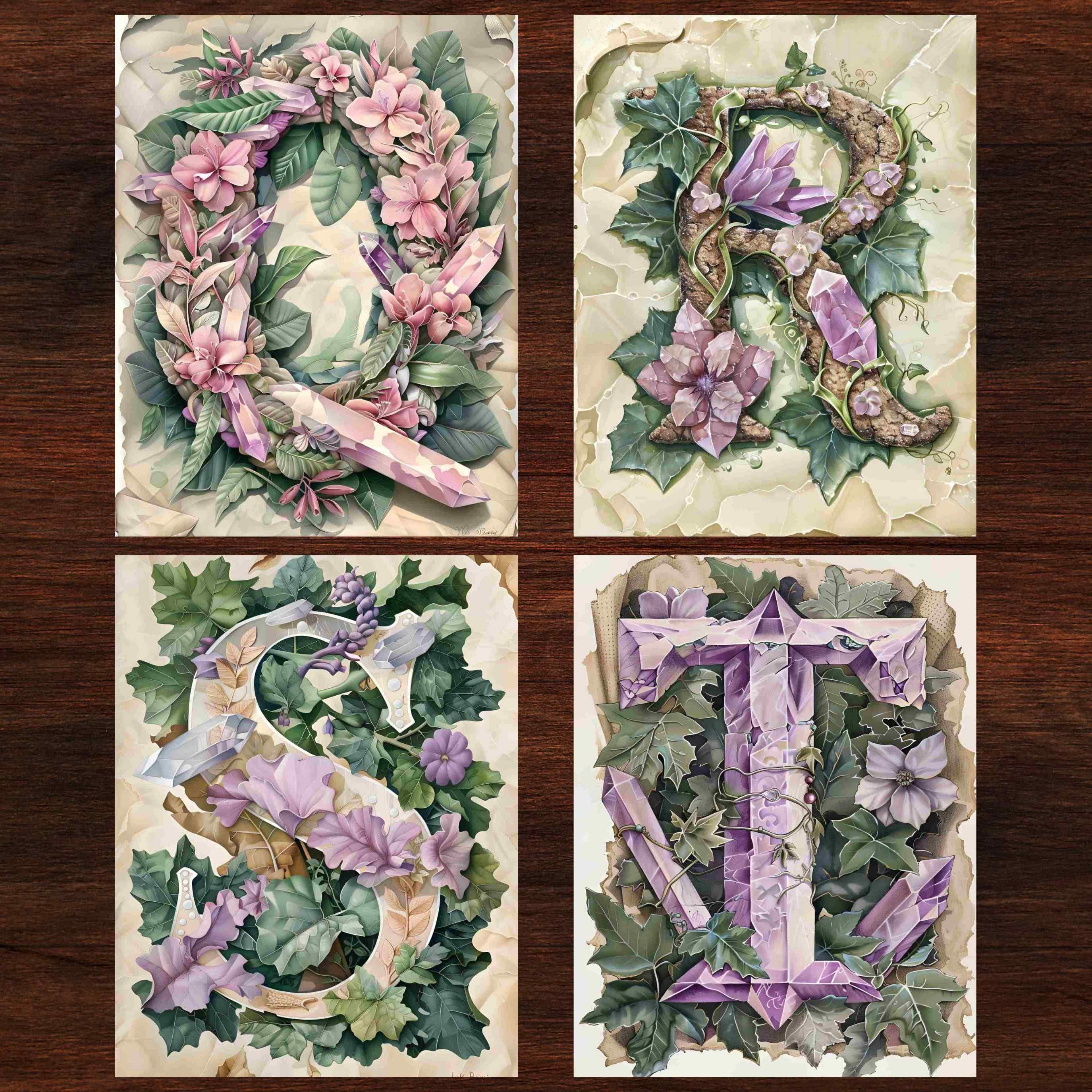 Alphabet Junk Journal Kit Enchanted Alphabet Scrapbook Digital Paper ...