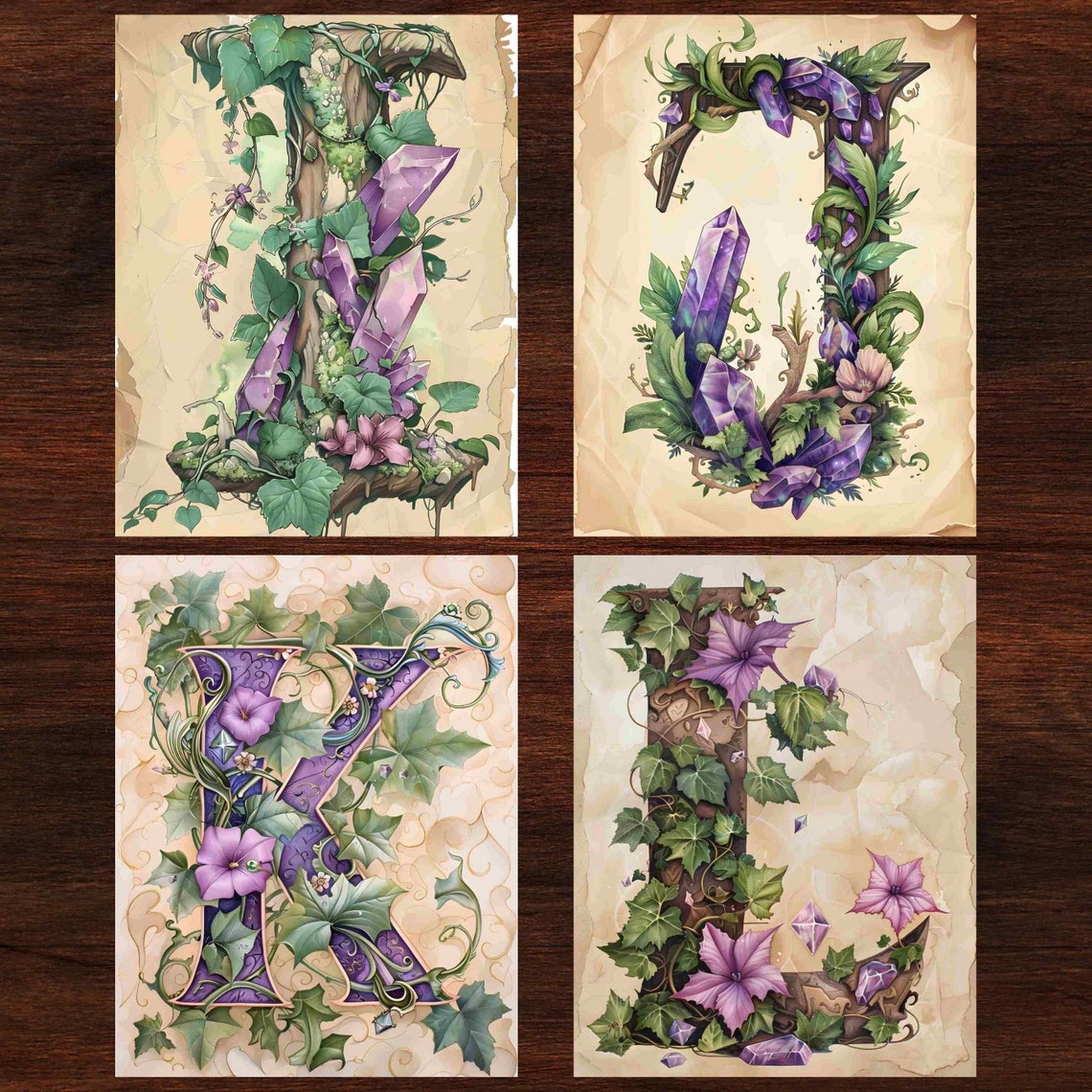 Alphabet Junk Journal Kit Enchanted Alphabet Scrapbook Digital Paper ...