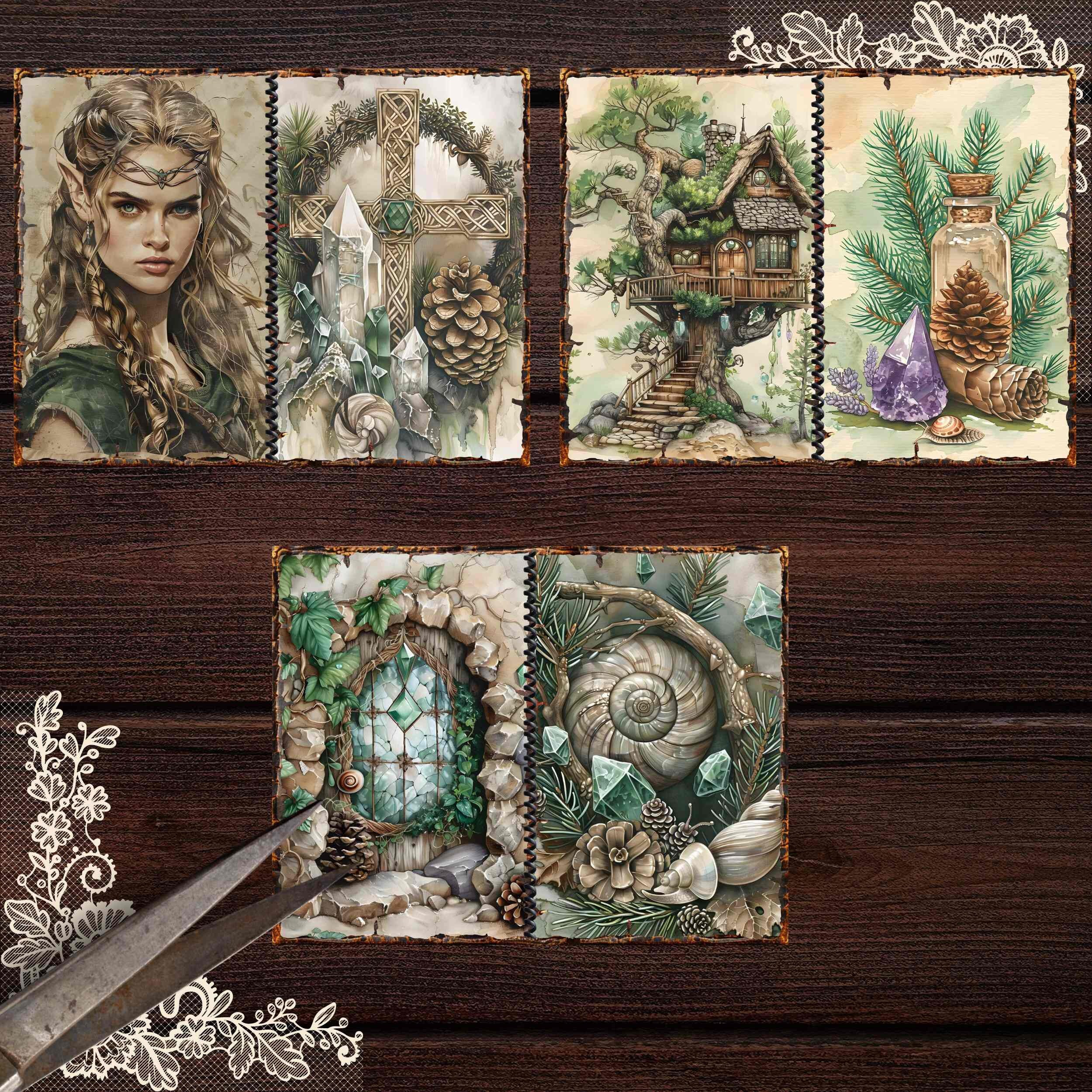Forest Junk Journal Kit Enchanted Forest Scrapbook Digital Paper ...