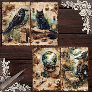 Witchkraft Junk Journal Kit Vintage Potions Scrapbook Paper Witch Junk ...