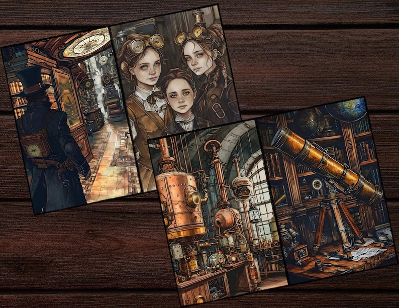 Steamunk Academy Junk Journal Kit Vintage Steampunk Scrapbook Printable ...