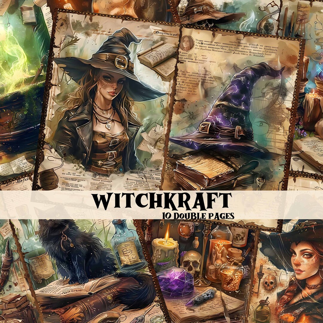 Witchkraft Junk Journal Kit Vintage Potions Scrapbook Paper Witch Junk ...