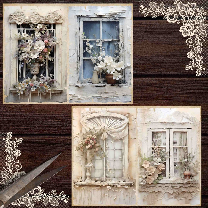 Windows Junk Journal Kit Colorful Windows Junk Journal Supplies Flowers ...
