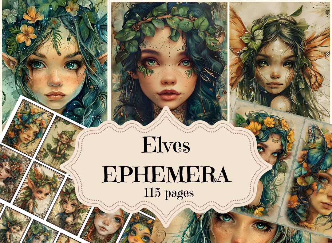 Fantasy Elf Junk Journal Kit: Enchanted Forest Ephemera (digital ...