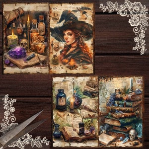 Witchkraft Junk Journal Kit Vintage Potions Scrapbook Paper Witch Junk ...