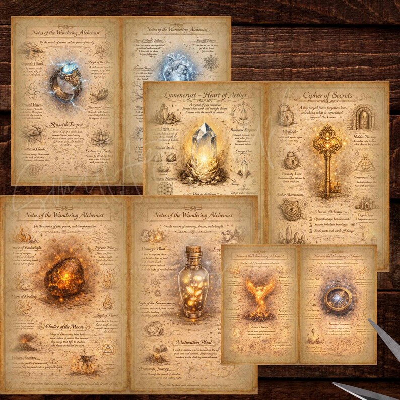 Alchemist Junk Journal Kit: Vintage Alchemy Scrapbook Paper (digital ...