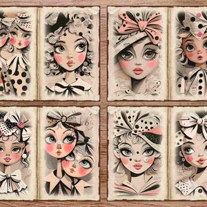 Paper Lady Junk Journal Supplies Vintage Dolls Scrapbook Paper Kit ...