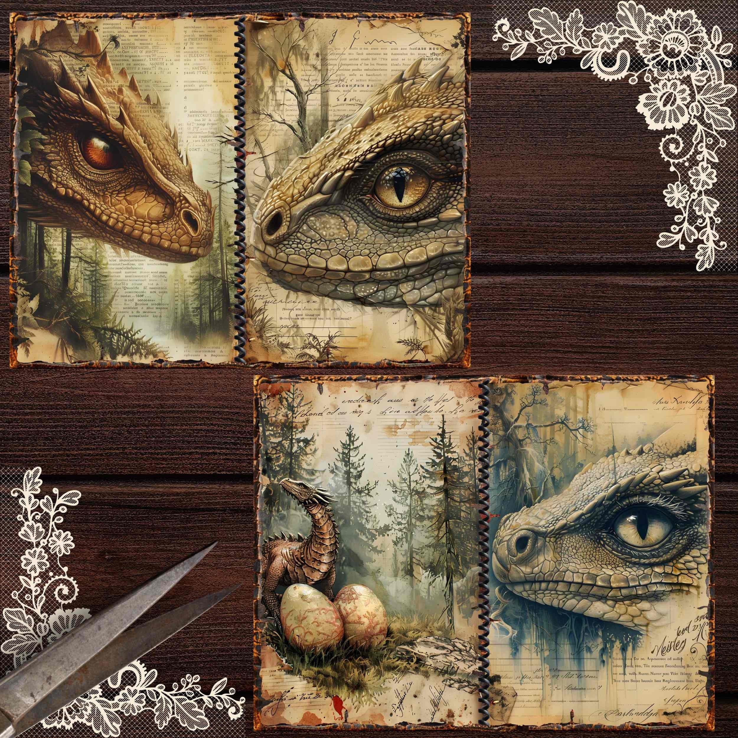 Dragon Junk Journal Kit: Fantasy Scrapbook Paper (digital Download) - Etsy