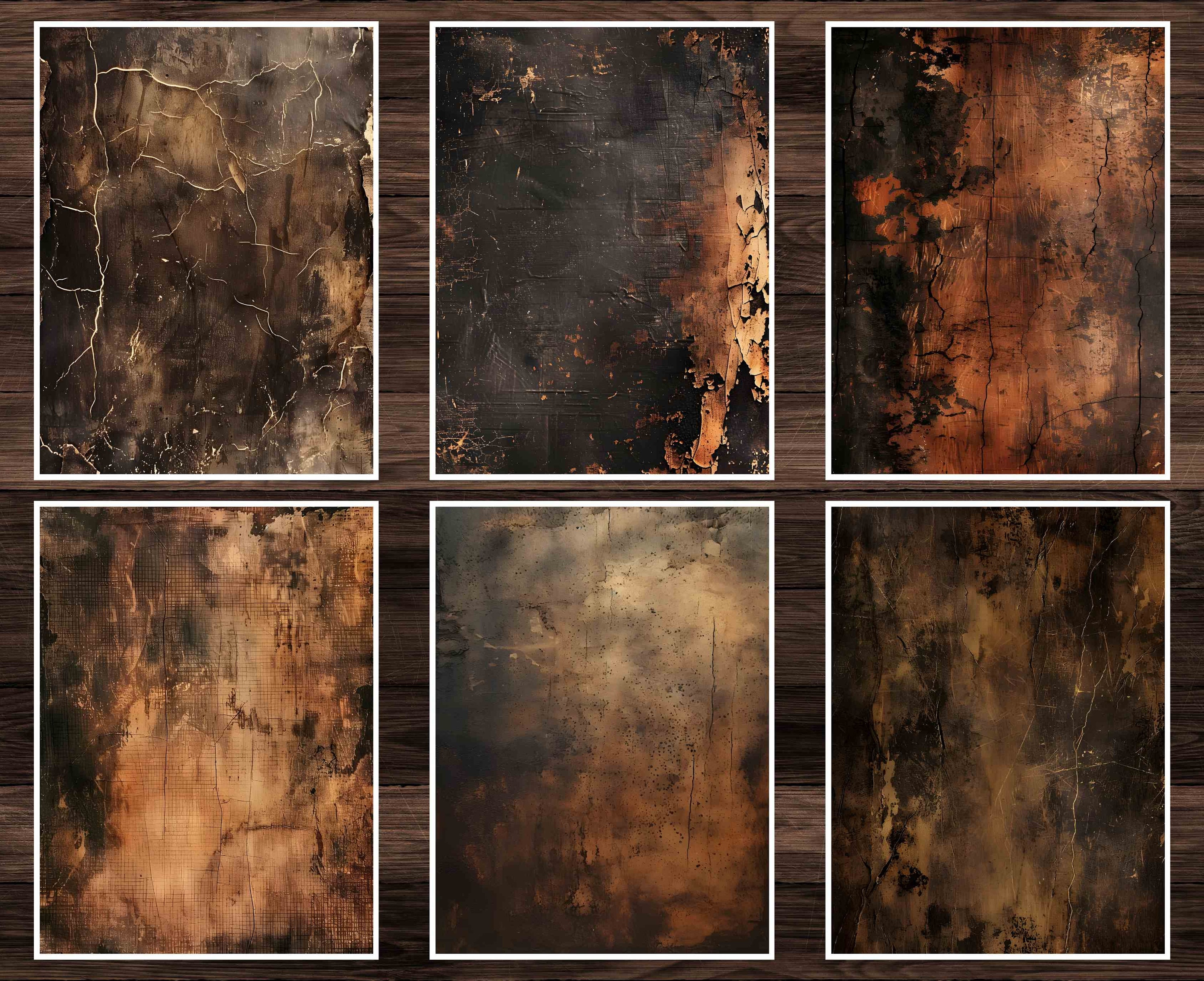 Grunge Digital Paper: 50 Brown Stained Backgrounds (digital Download ...