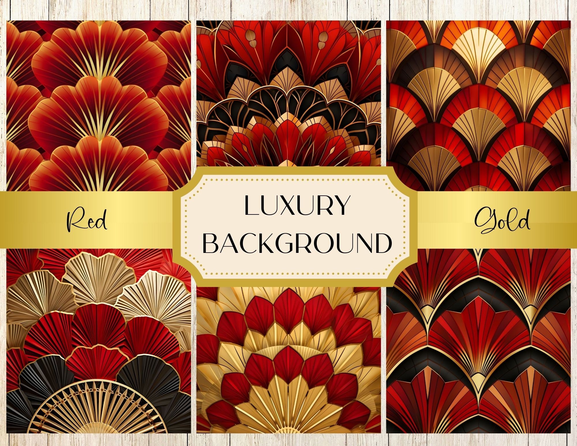 Luxury Background Red Gold Art Deco Backgrounds Art Deco Printable ...