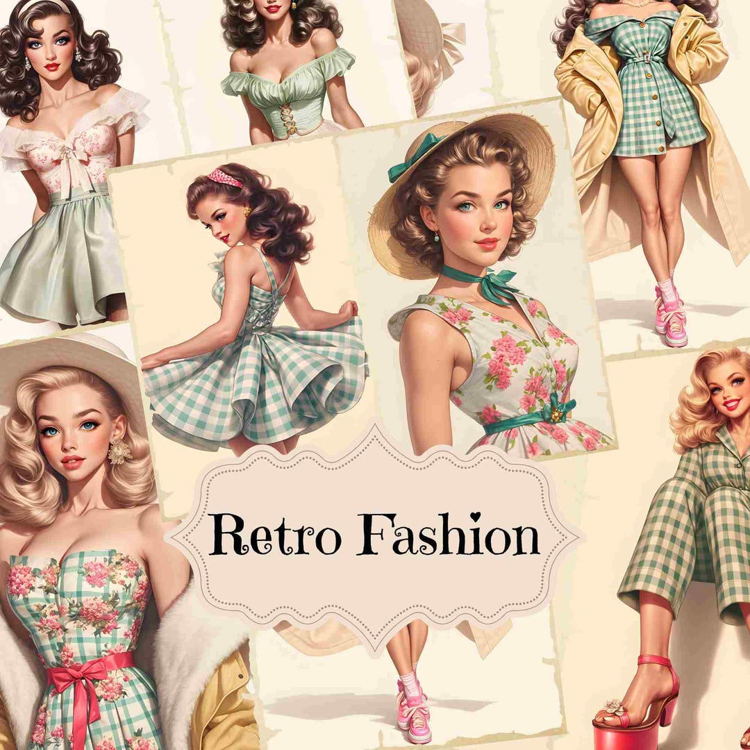 Diario de moda retro: Páginas imprimibles de scrapbooking vintage ...