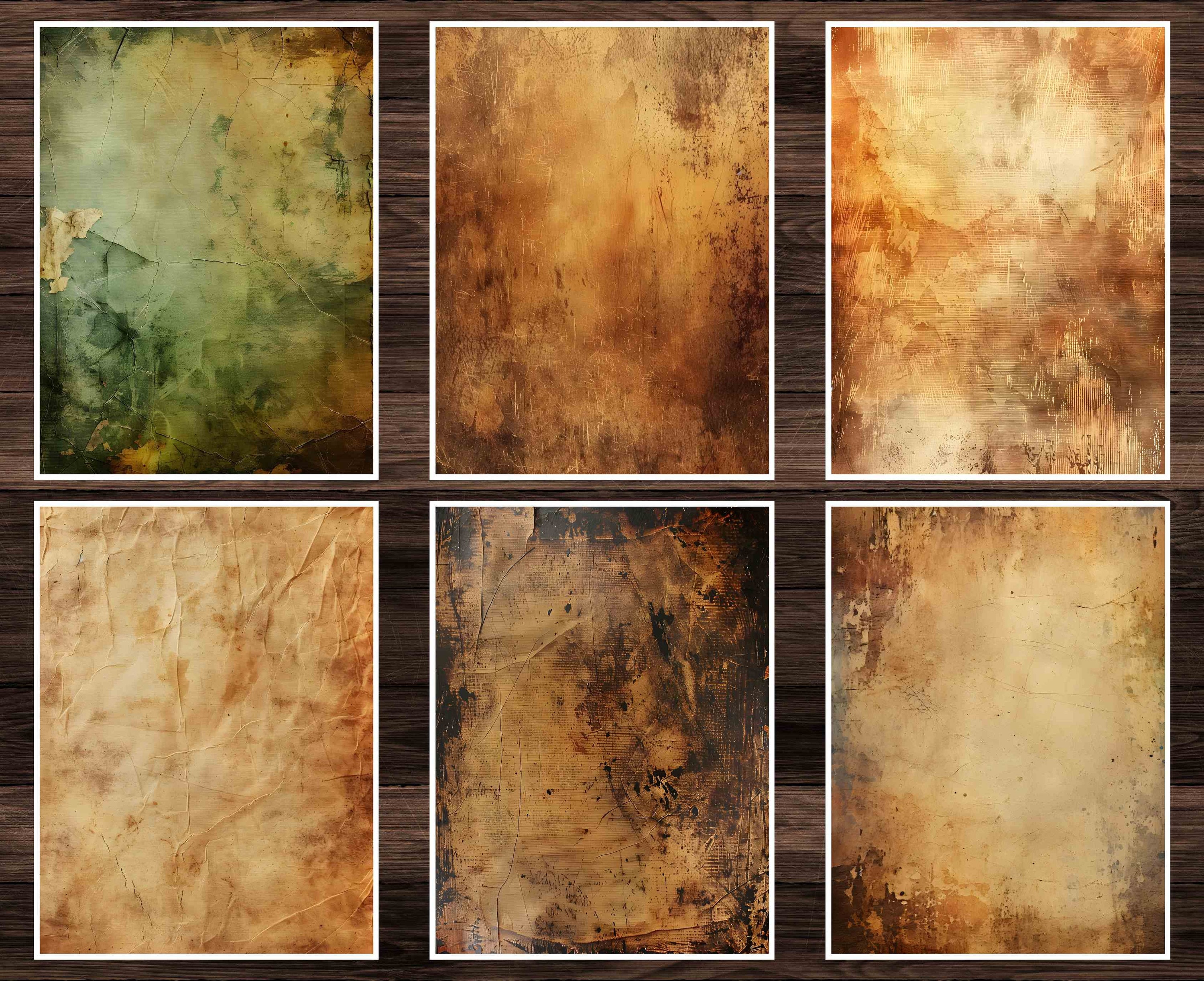 Grunge Digital Paper: 50 Brown Stained Backgrounds (digital Download ...