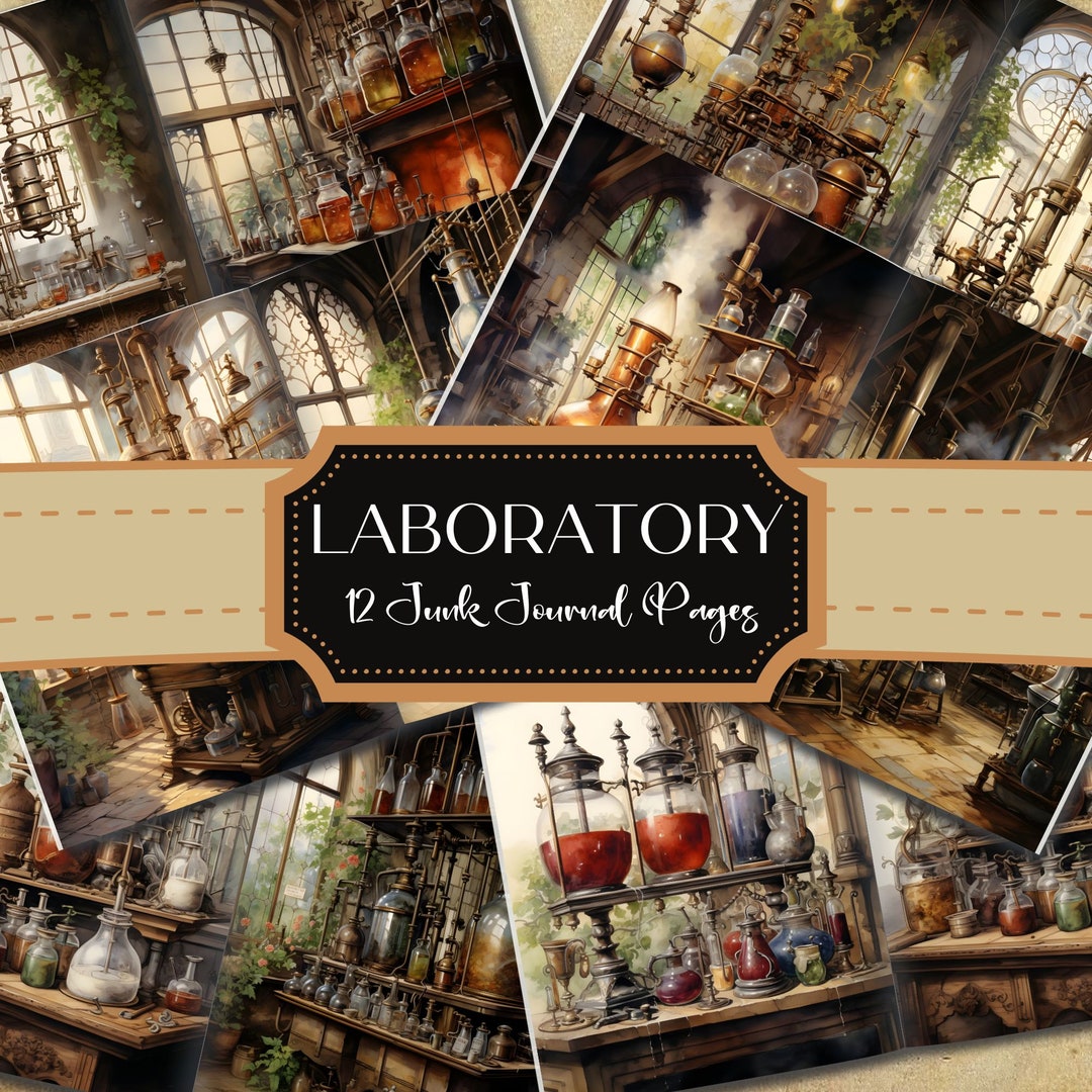Vintage Laboratory Junk Journal Kit Digital Scrapbook Paper - Etsy