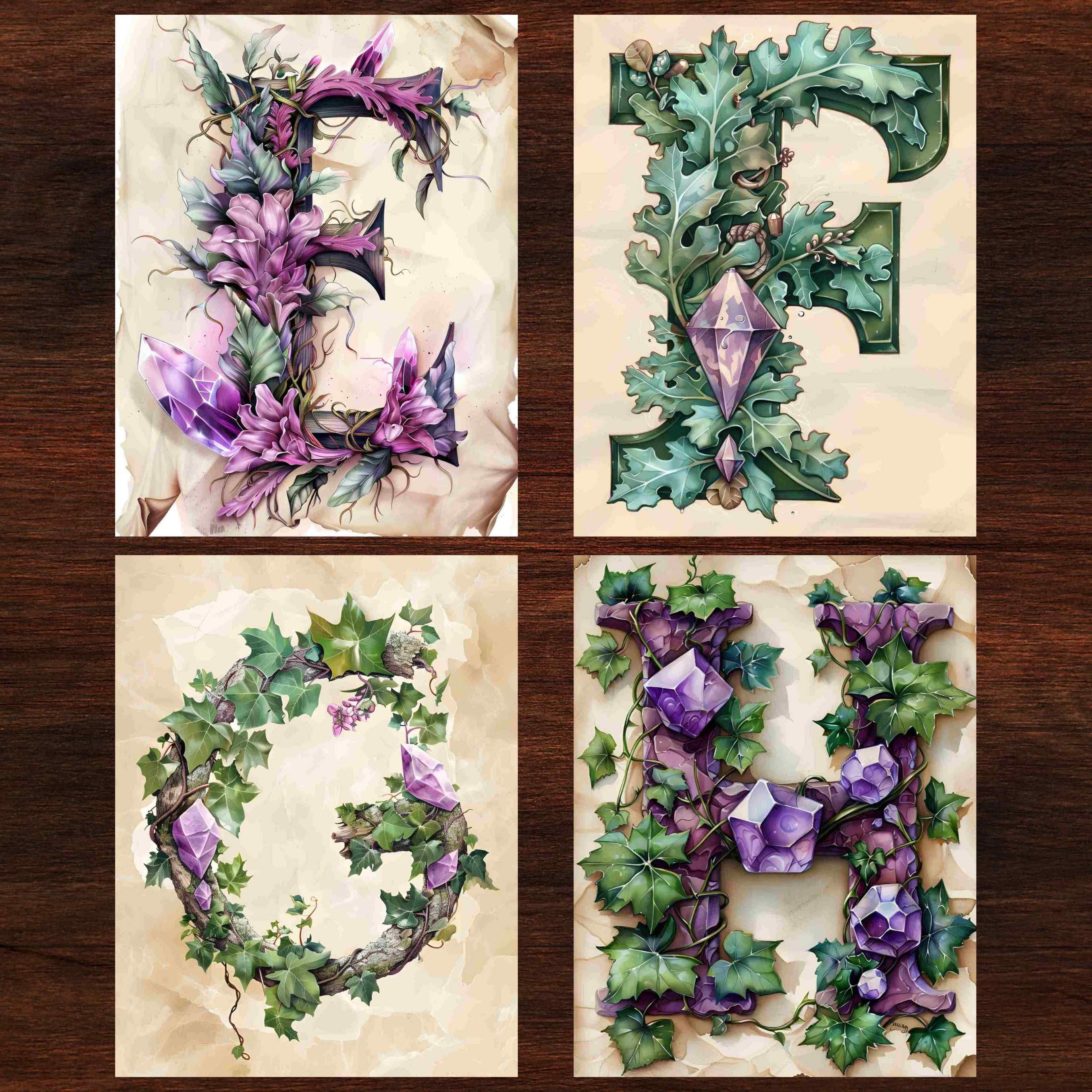 Alphabet Junk Journal Kit Enchanted Alphabet Scrapbook Digital Paper ...