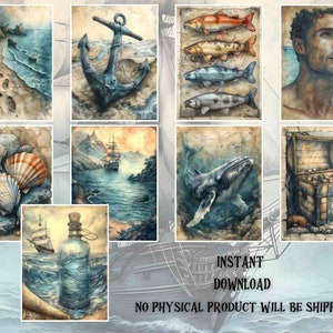 Big Bundle Nautical Junk Journal Supplies Nautical Scrapbook Printable ...