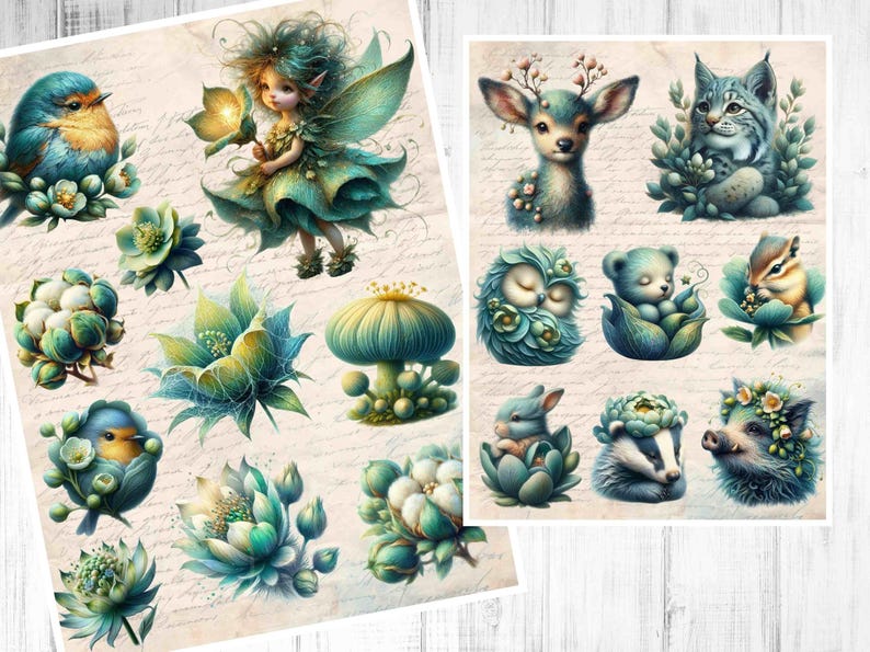 Fairy Junk Journal Printable: Fantasy Ephemera, Scrapbook Supplies ...