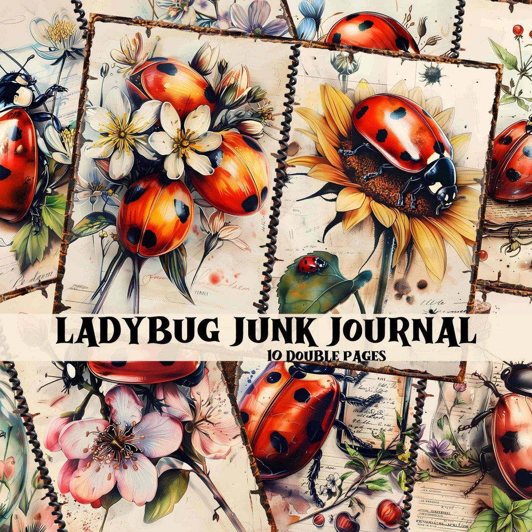Ladybug Junk Journal Kit Fantasy Ladybug Unk Journal Supplies Ladybug ...