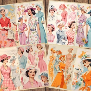 1950s Fashion Printable Pages: Vintage Spring Scrapbook (digital ...