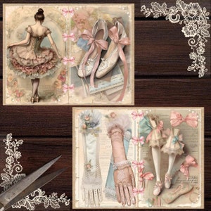 Vintage Ballerina Junk Journal Kit: Shabby Chic Ballet Scrapbook ...