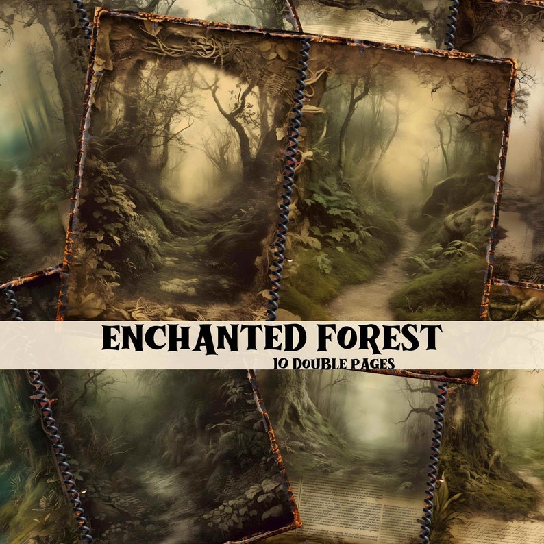 Forest Junk Journal Kit Enchanted Forest Scrapbook Digital Paper ...