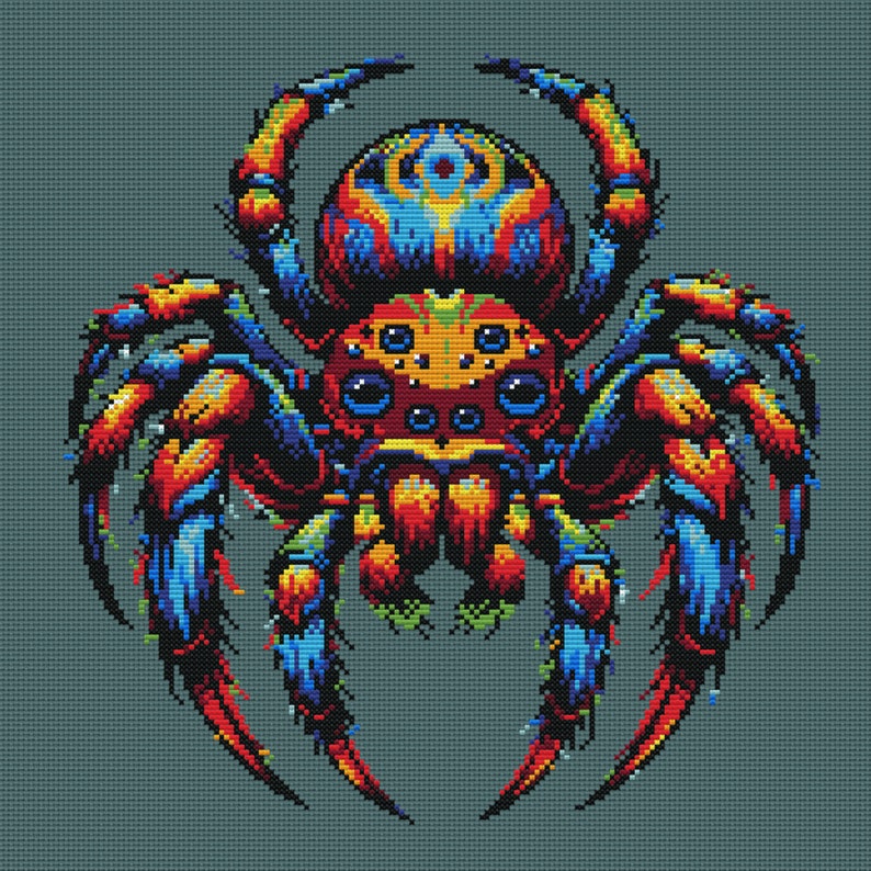Rainbow Tarantula Spider Cross Stitch Pattern PDF : Digital Download - Etsy