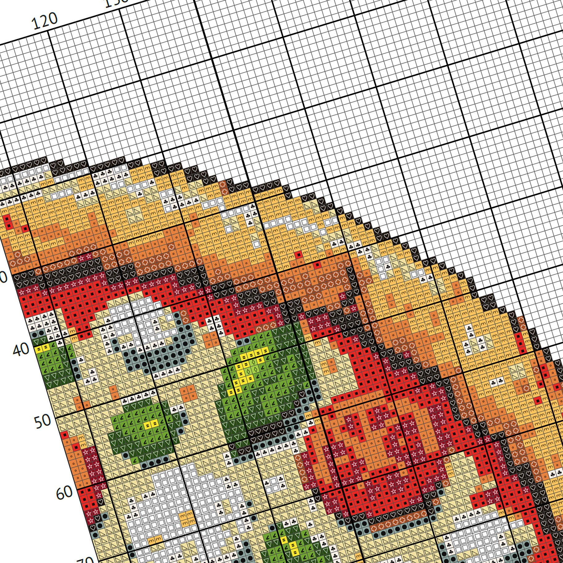 Pizza Margherita Cross Stitch Pattern PDF : Digital Download / Pattern ...