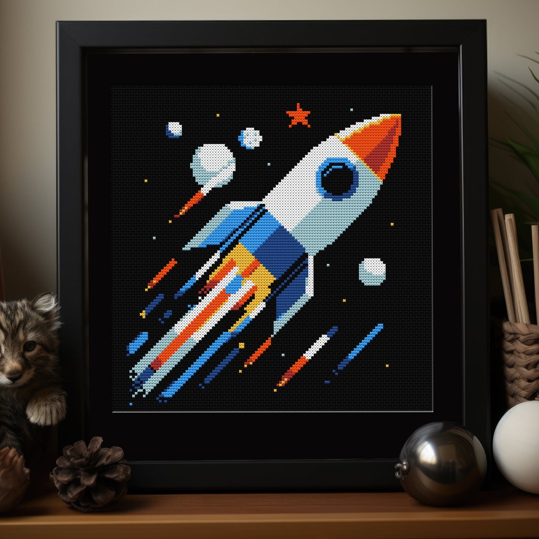 Space Rocket Cross Stitch Pattern PDF : Digital Download - Etsy