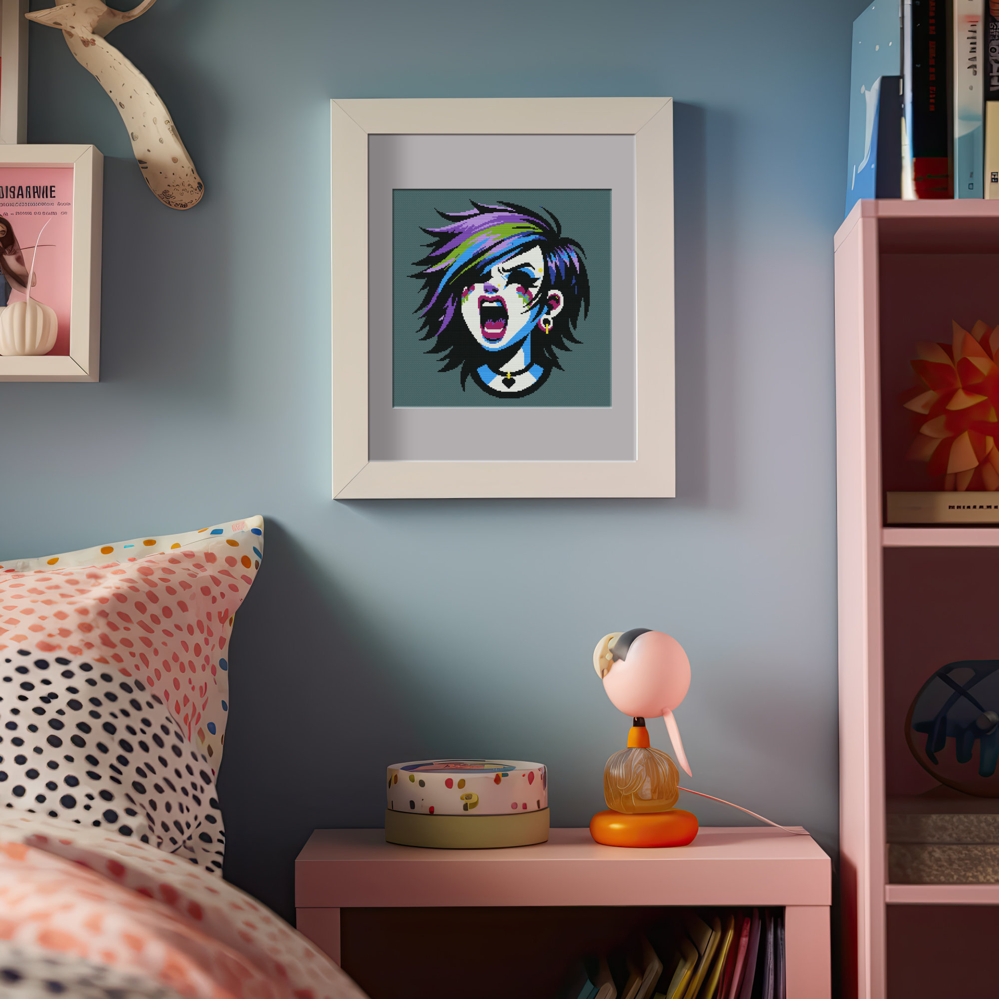 Alternative Emo Girl SCREAM Cross Stitch Pattern PDF : Digital Download ...