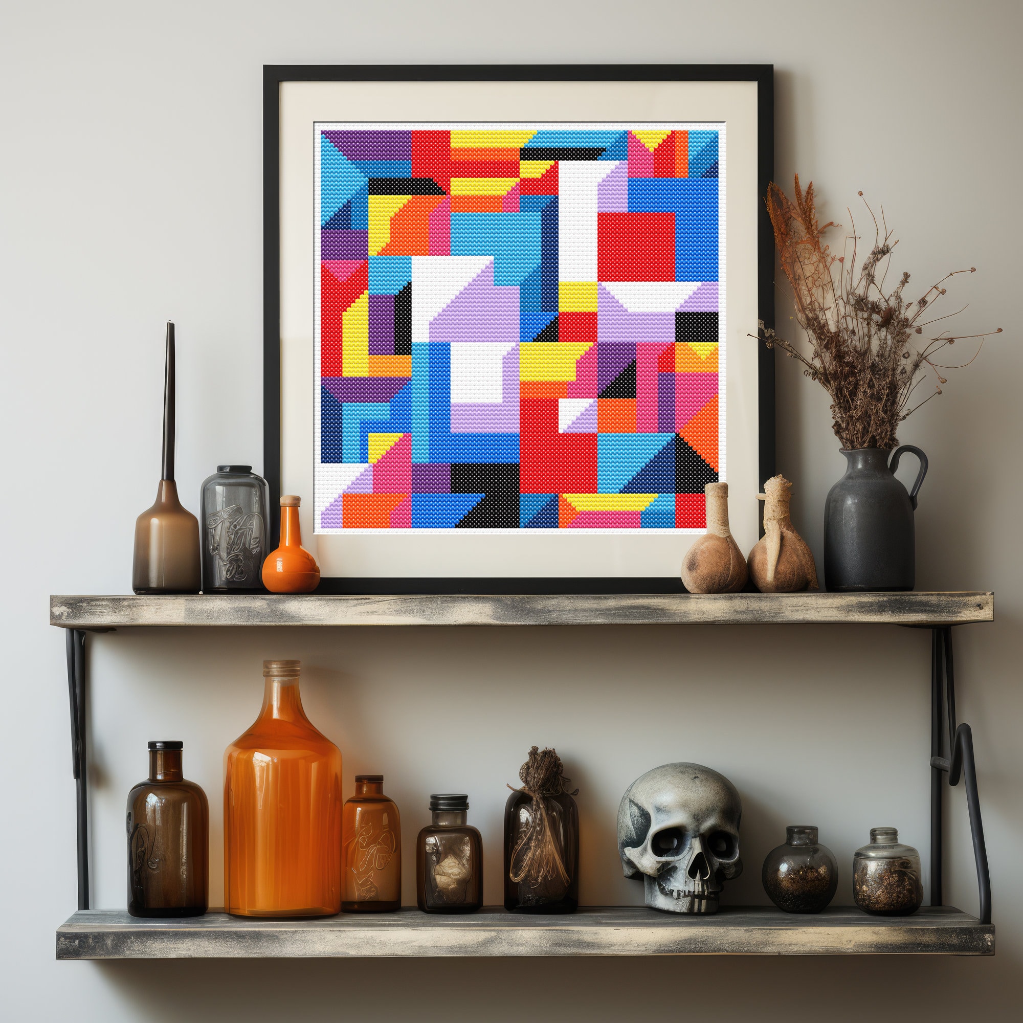 Geometric Abstract Cross Stitch Pattern PDF : Digital Download - Etsy