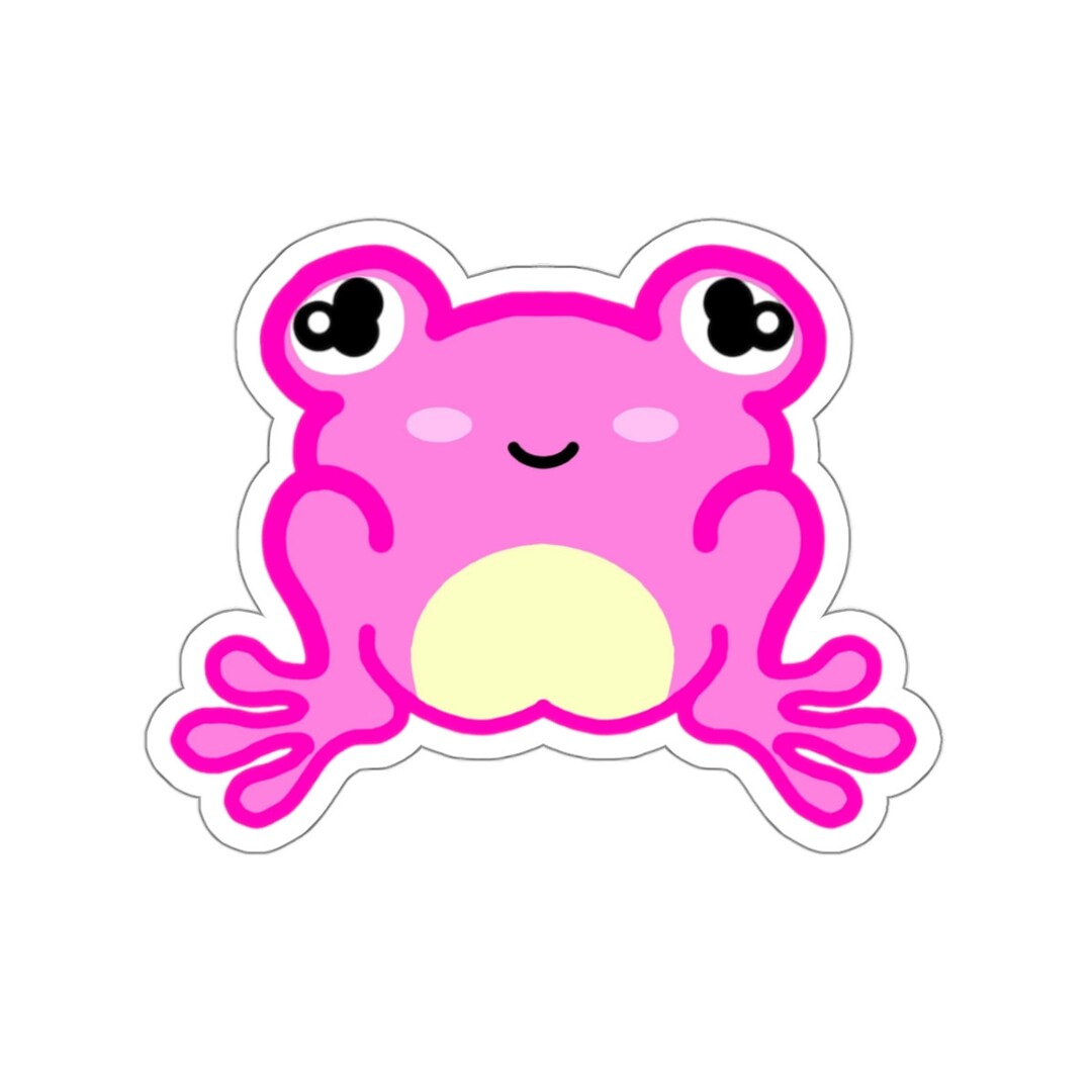 Cute Pink Frog Sticker - Etsy