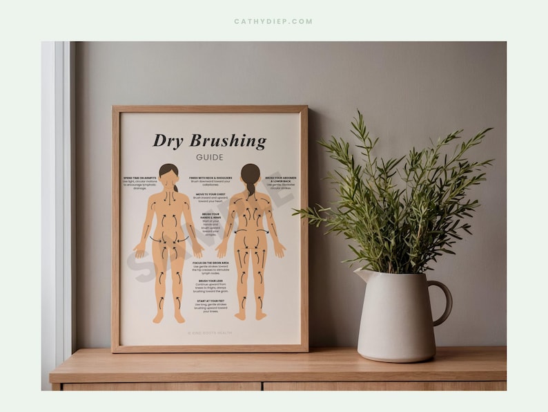 Dry Brushing Guide Printable | Lymphatic Drainage Chart | Dry Brush ...