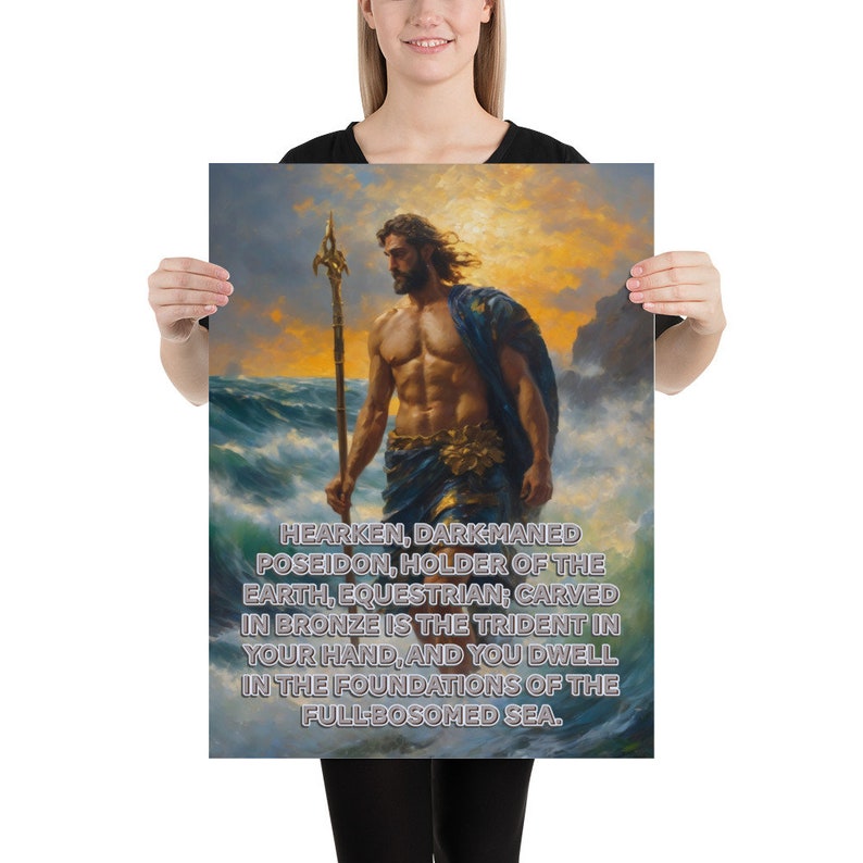 Wall Art the Greek God Poseidon Rises From the Surf. Oil - Etsy