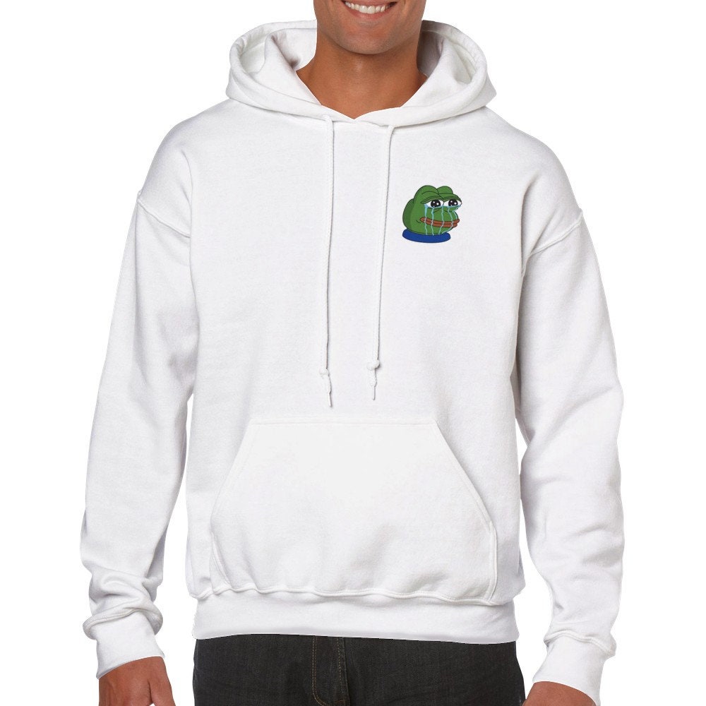 Meme Hoodie - Pepe Cry - AI Enhanced Image - Etsy