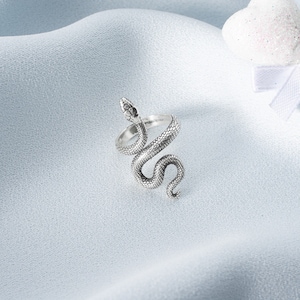Vintage Snake Ring, Adjustable Snake Ring, Open Snake Ring, 925 ...