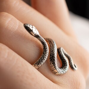 Vintage Snake Ring, Adjustable Snake Ring, Open Snake Ring, 925 ...
