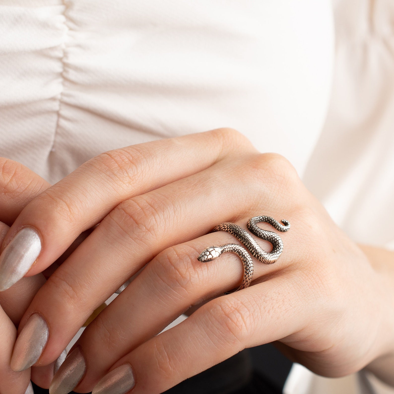 Vintage Snake Ring, Adjustable Snake Ring, Open Snake Ring, 925 ...