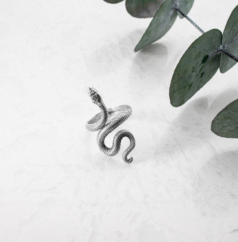 Vintage Snake Ring, Adjustable Snake Ring, Open Snake Ring, 925 Sterling Silver Snake Ring ...