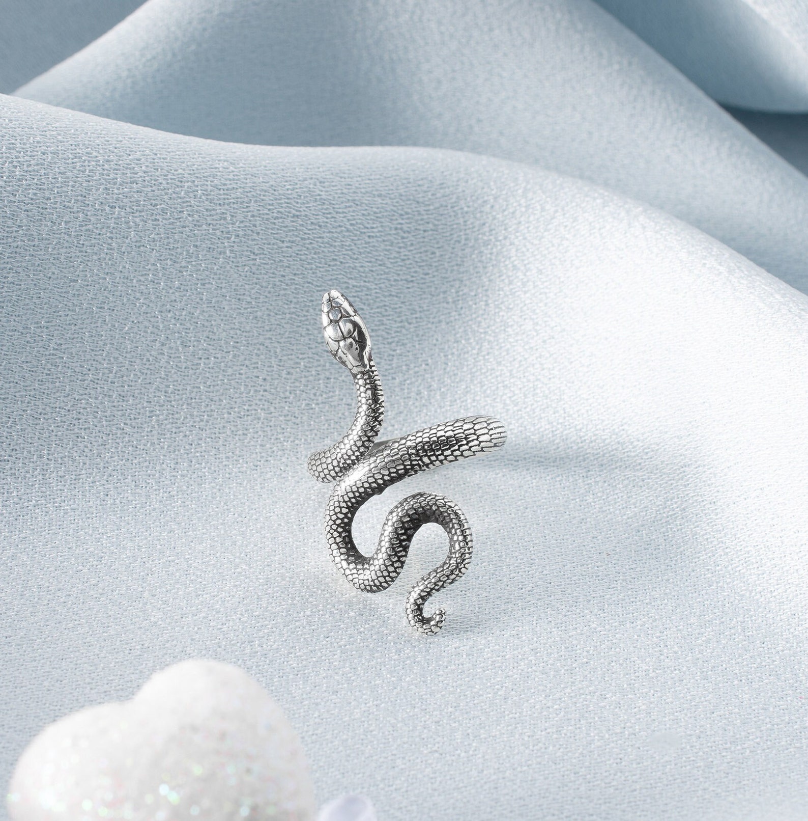 Vintage Snake Ring, Adjustable Snake Ring, Open Snake Ring, 925 Sterling Silver Snake Ring ...