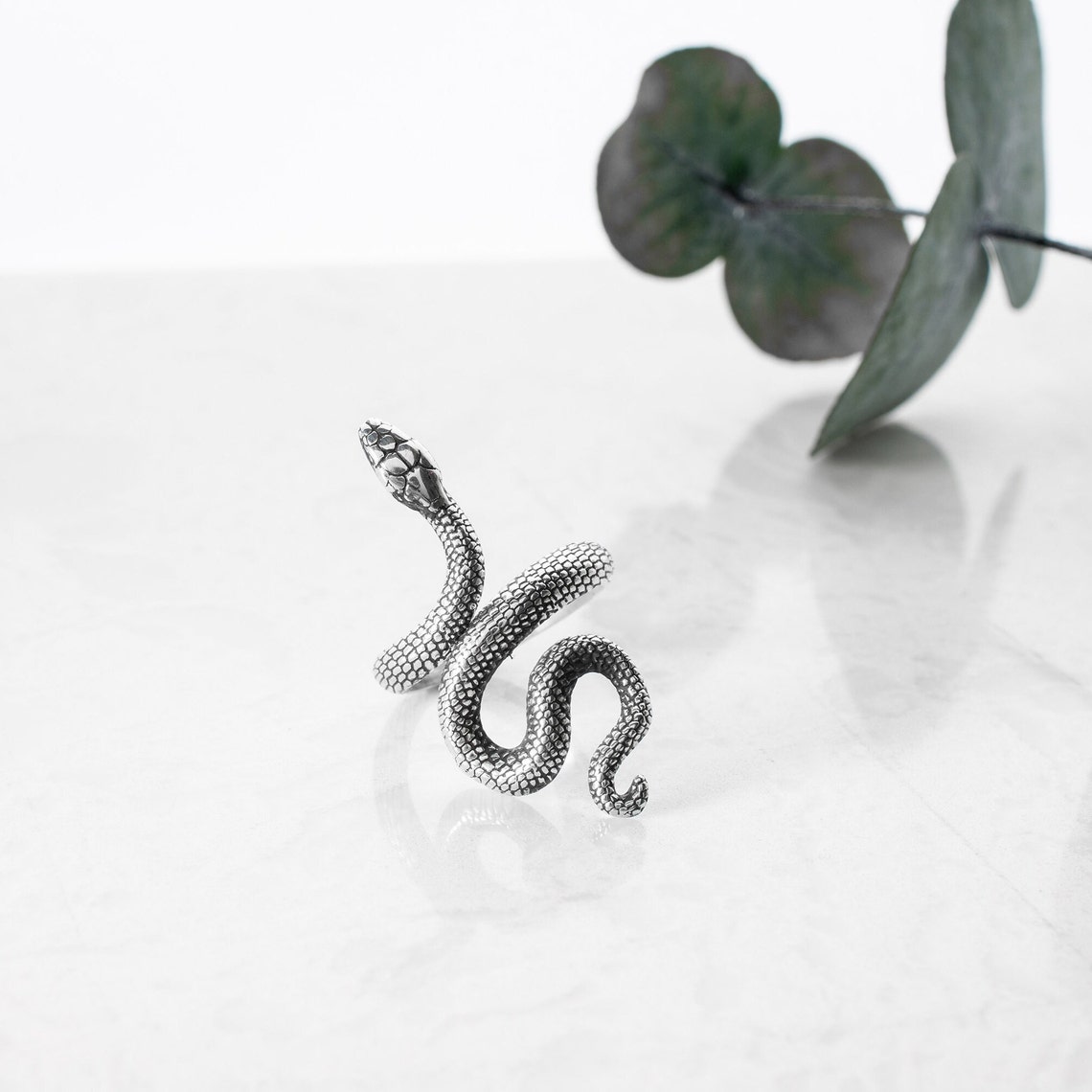 Vintage Snake Ring, Adjustable Snake Ring, Open Snake Ring, 925 Sterling Silver Snake Ring ...