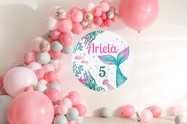 Mermaid Backdrop Banner, Under the Sea Birthday Backdrop, Girls ...