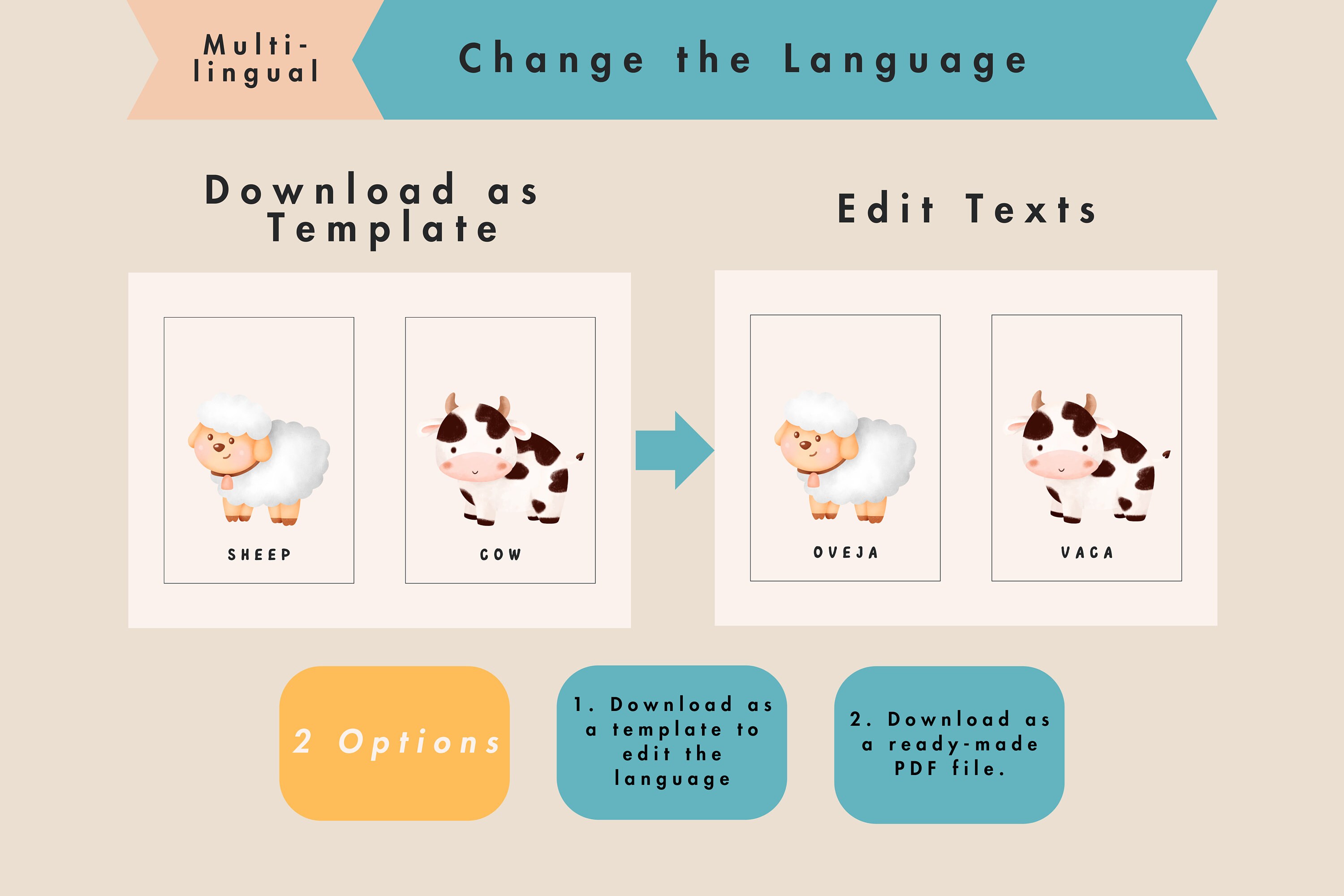 Farm Animals, Vegetables, Fruits Flash Cards, Preschool Educational ...