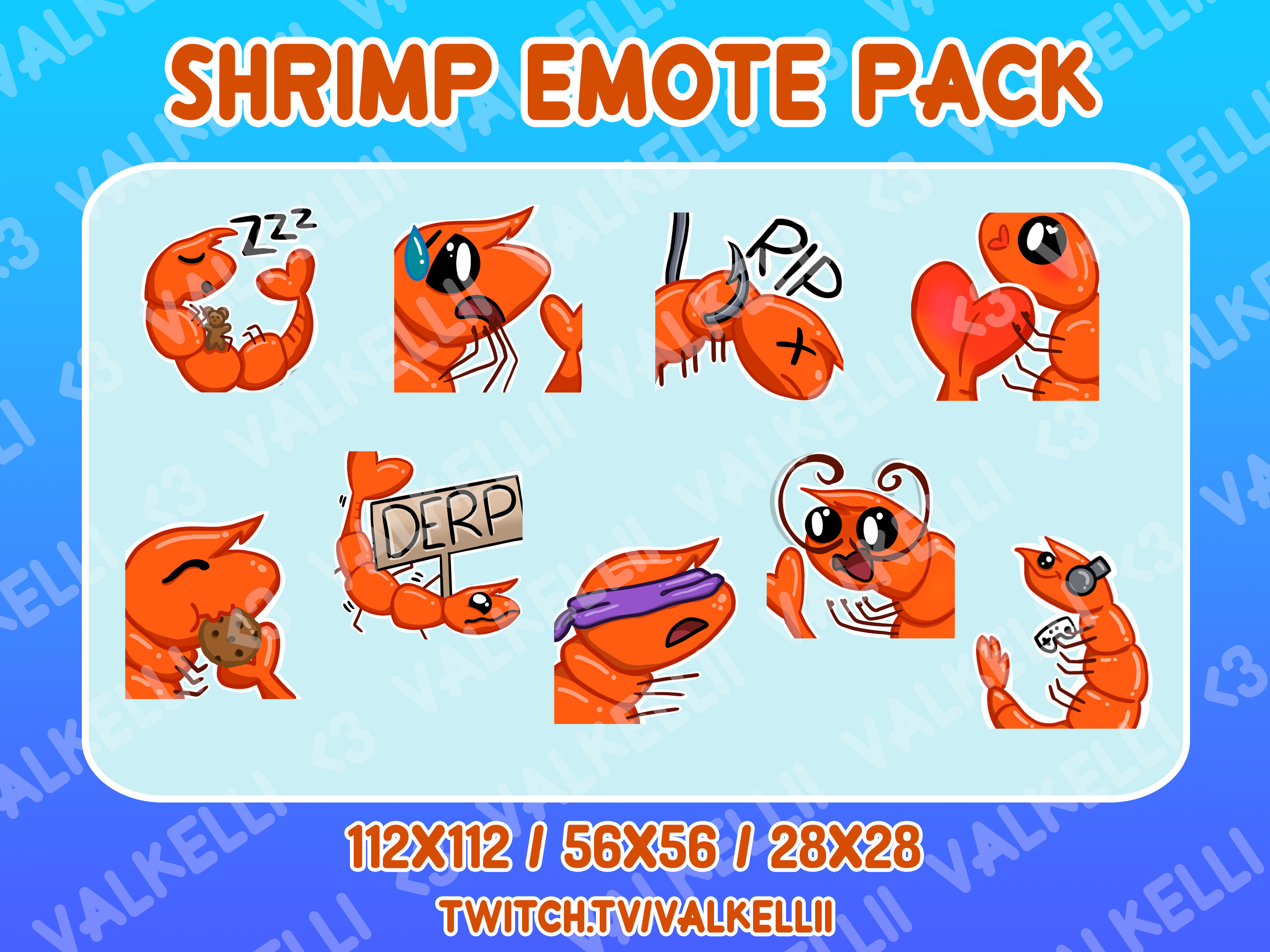 Shrimp Emote Pack - Etsy
