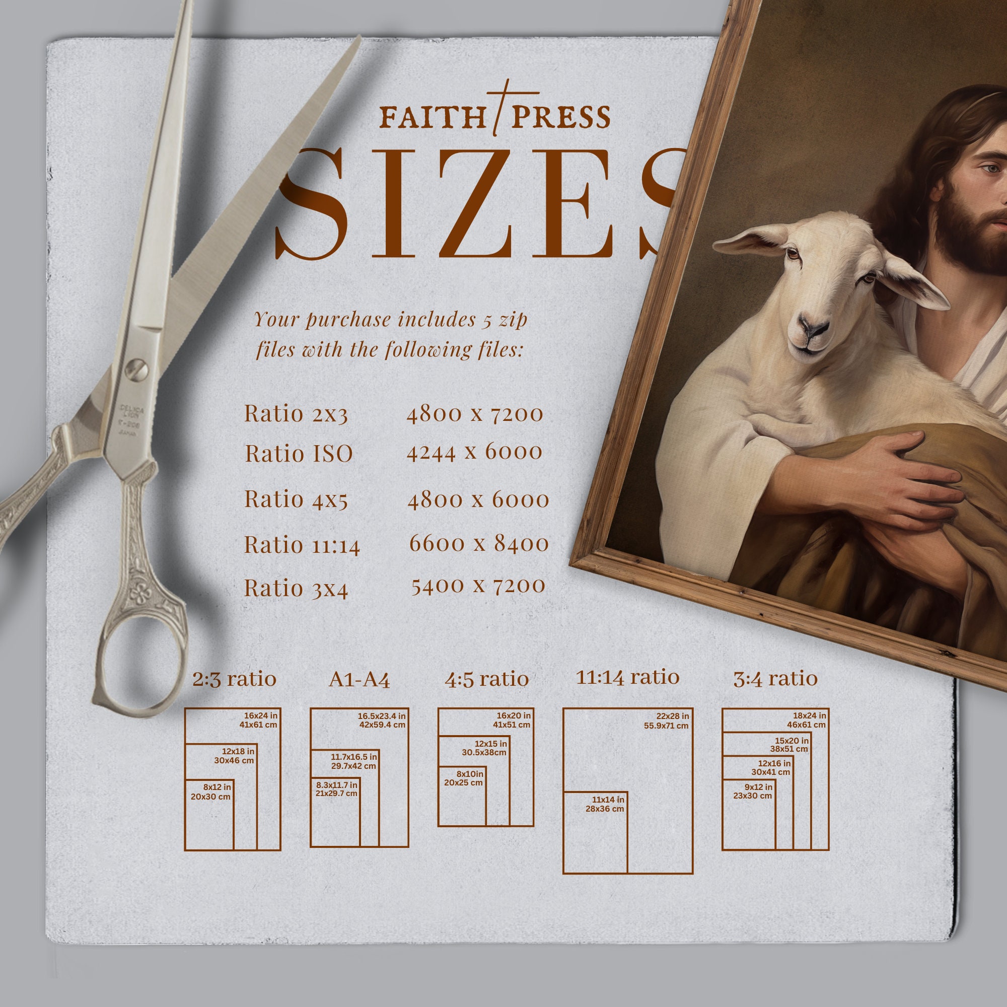 Digital Christian Art Jesus Lamb Art Christian Art Printable Christian ...