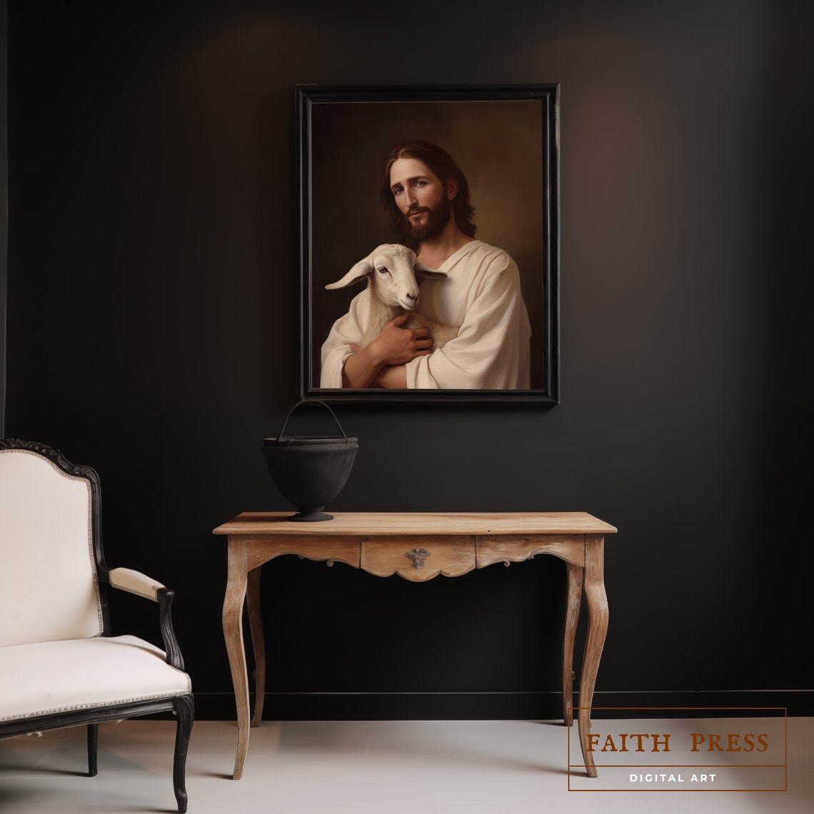 Baptism Gift Digital Christian Art Jesus Sheep Art Printable - Etsy