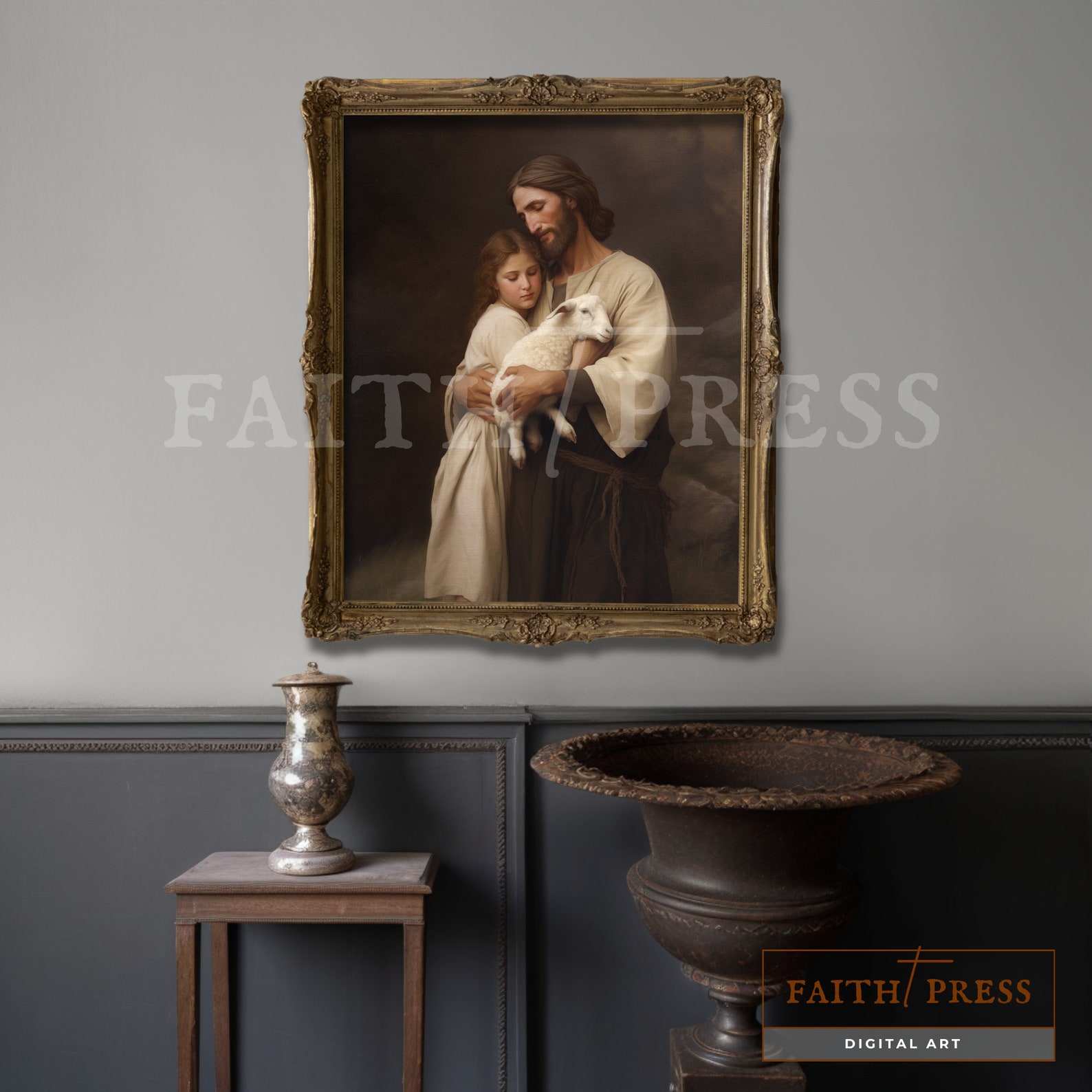 Jesus Christ Digital Art Baptism Gift Digital Christian Art Jesus Child ...