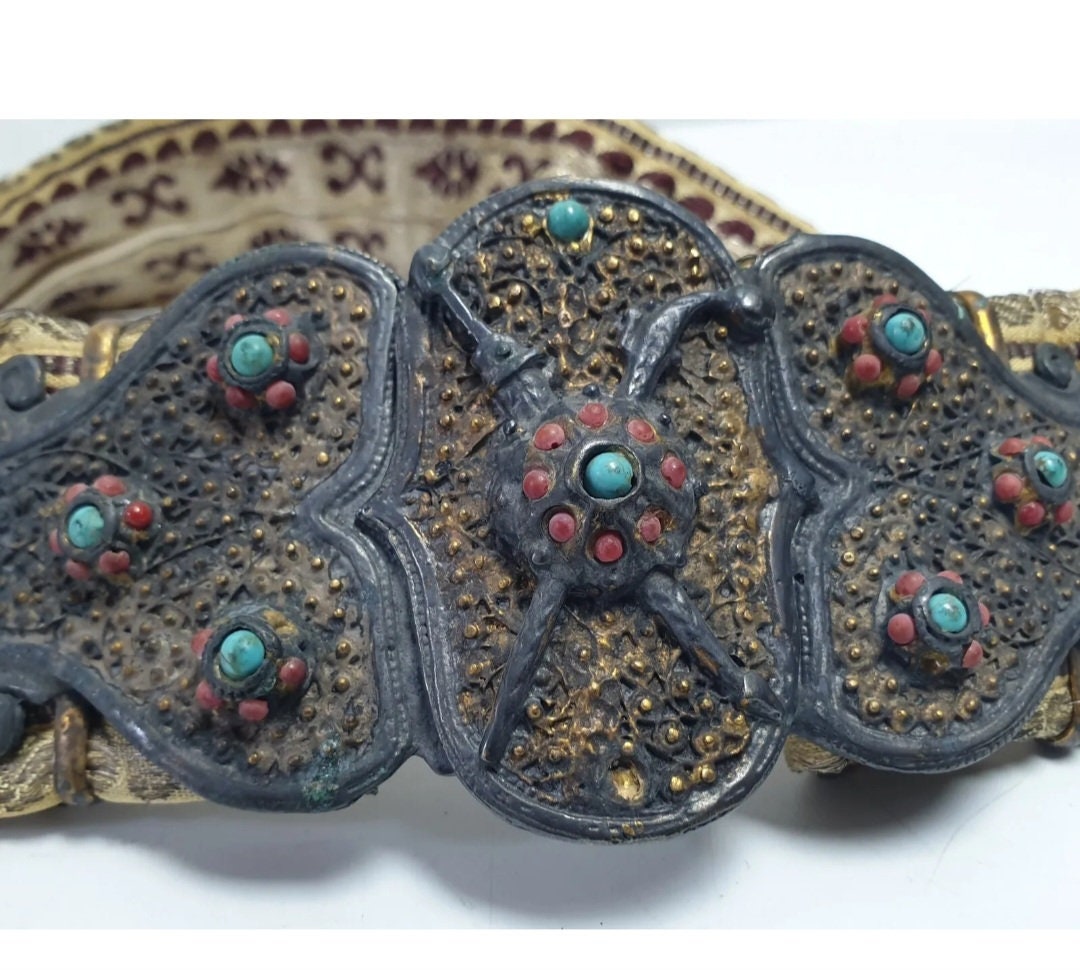 19th Century Ottoman Bronze Belt Buckle, Mixed Metal - Etsy