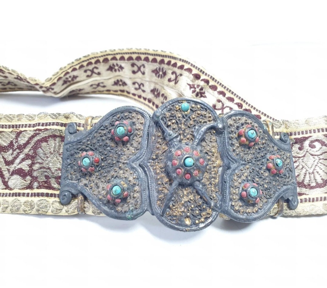 19th Century Ottoman Bronze Belt Buckle, Mixed Metal - Etsy